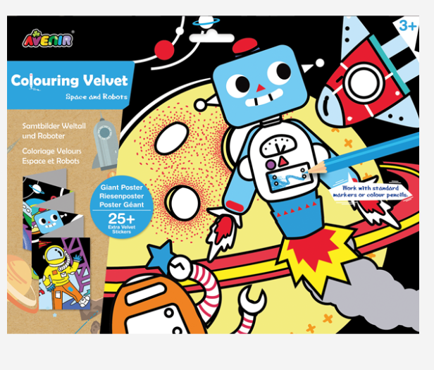 Colouring Velvet Space & Robot – Goderich The Red Door